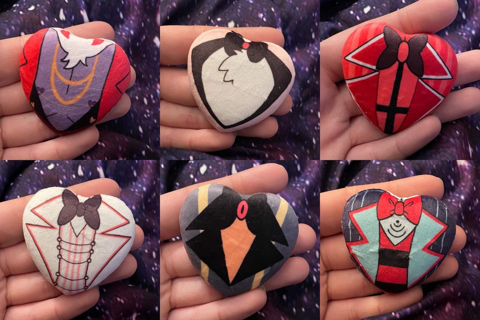 Hazbin Men Chests Plushie Heart Pins - Etsy