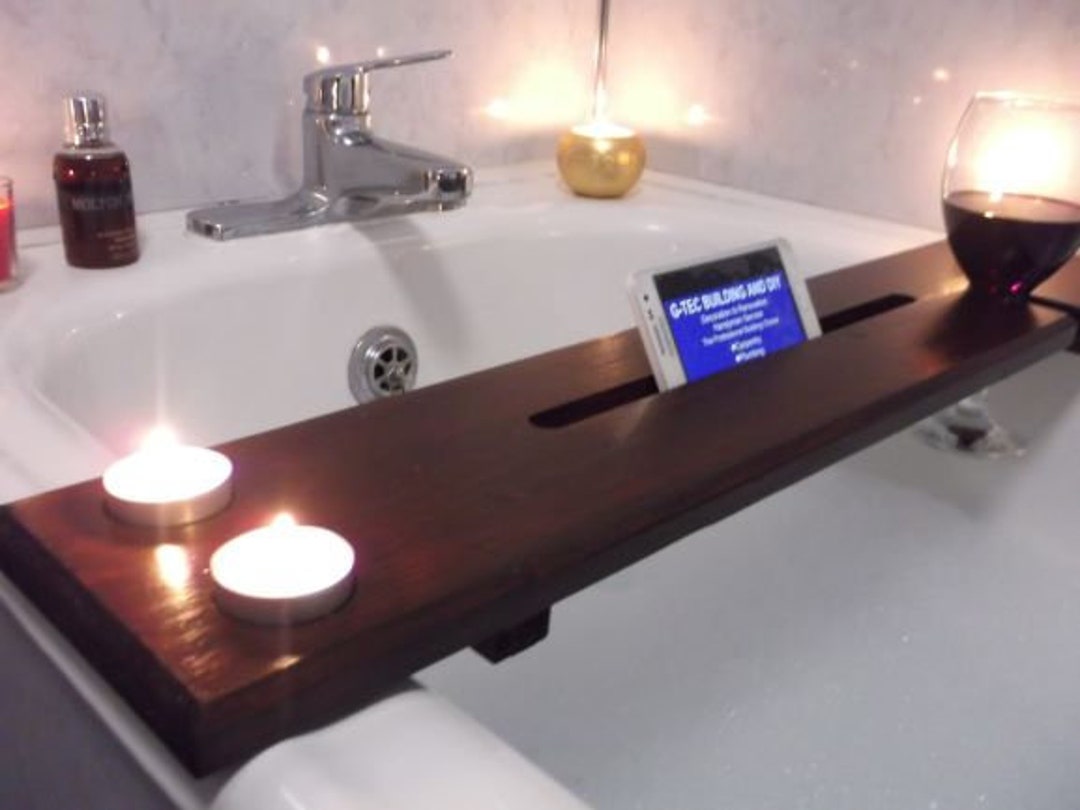 BATH CADDY / BATH Relax Board. With Wine Holder& iPad Phone Holder ...