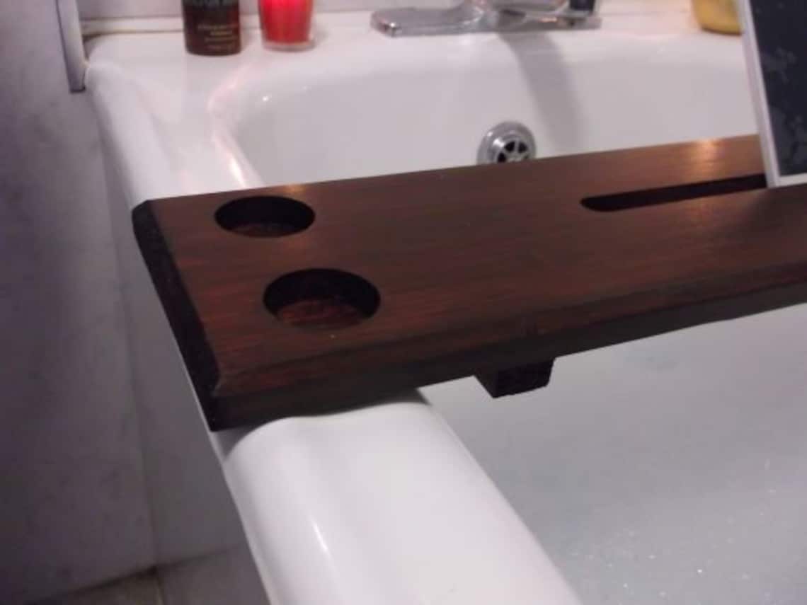 BATH CADDY / BATH Relax Board. With Wine Holder& iPad Phone Holder ...