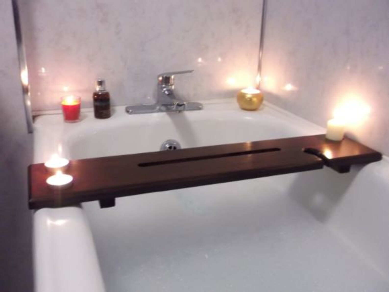 BATH CADDY / BATH Relax Board. With Wine Holder& iPad Phone Holder ...