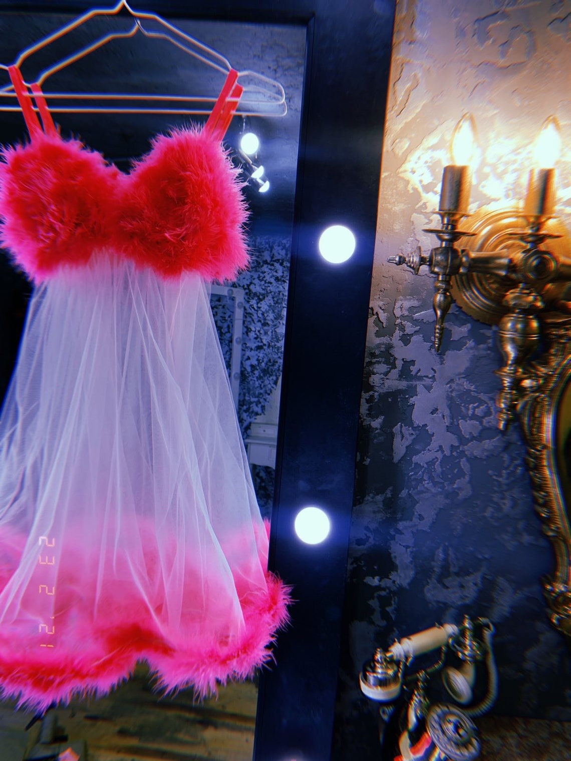 Fur Babydoll Nightie Multi-Color Sexy Night Gown Fur | Etsy