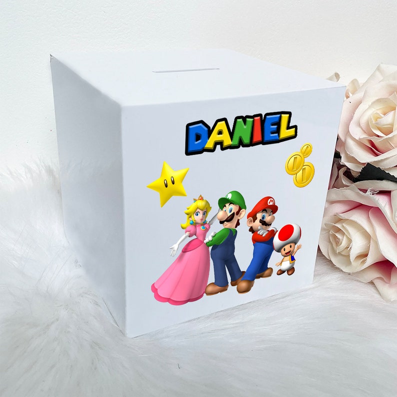 Super Mario Money Box Kids Personalised Money Box Piggy - Etsy
