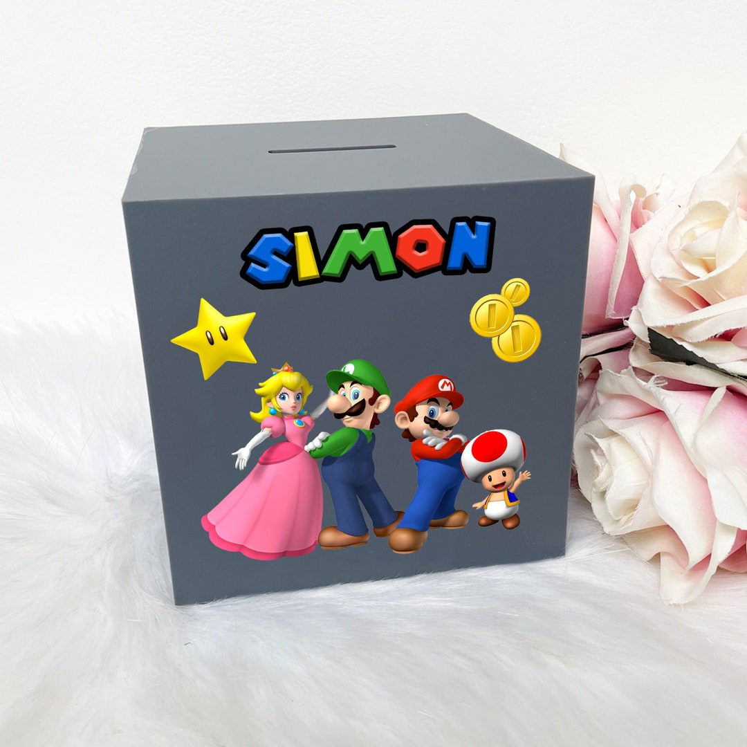 Super Mario Money Box Kids Personalised Money Box Piggy Bank Money ...