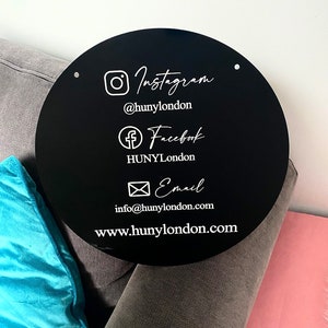 Business Social Media Wall Sign Plaque Personalised Wall Mounted ...
