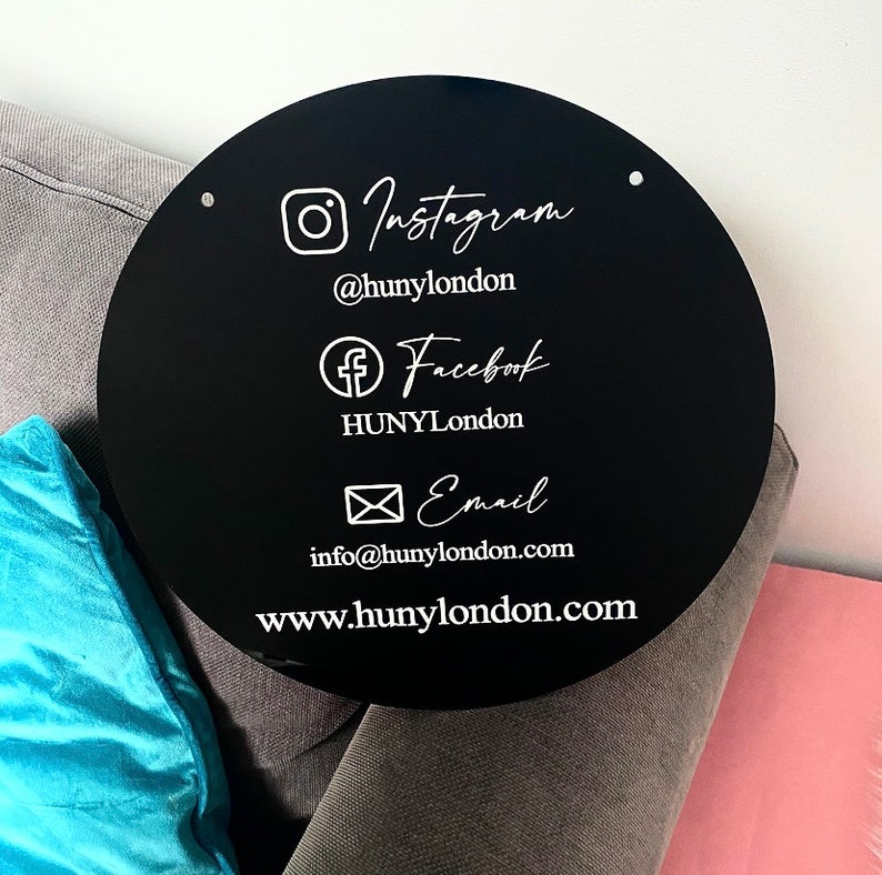 Business Social Media Wall Sign Plaque Personalised Wall - Etsy