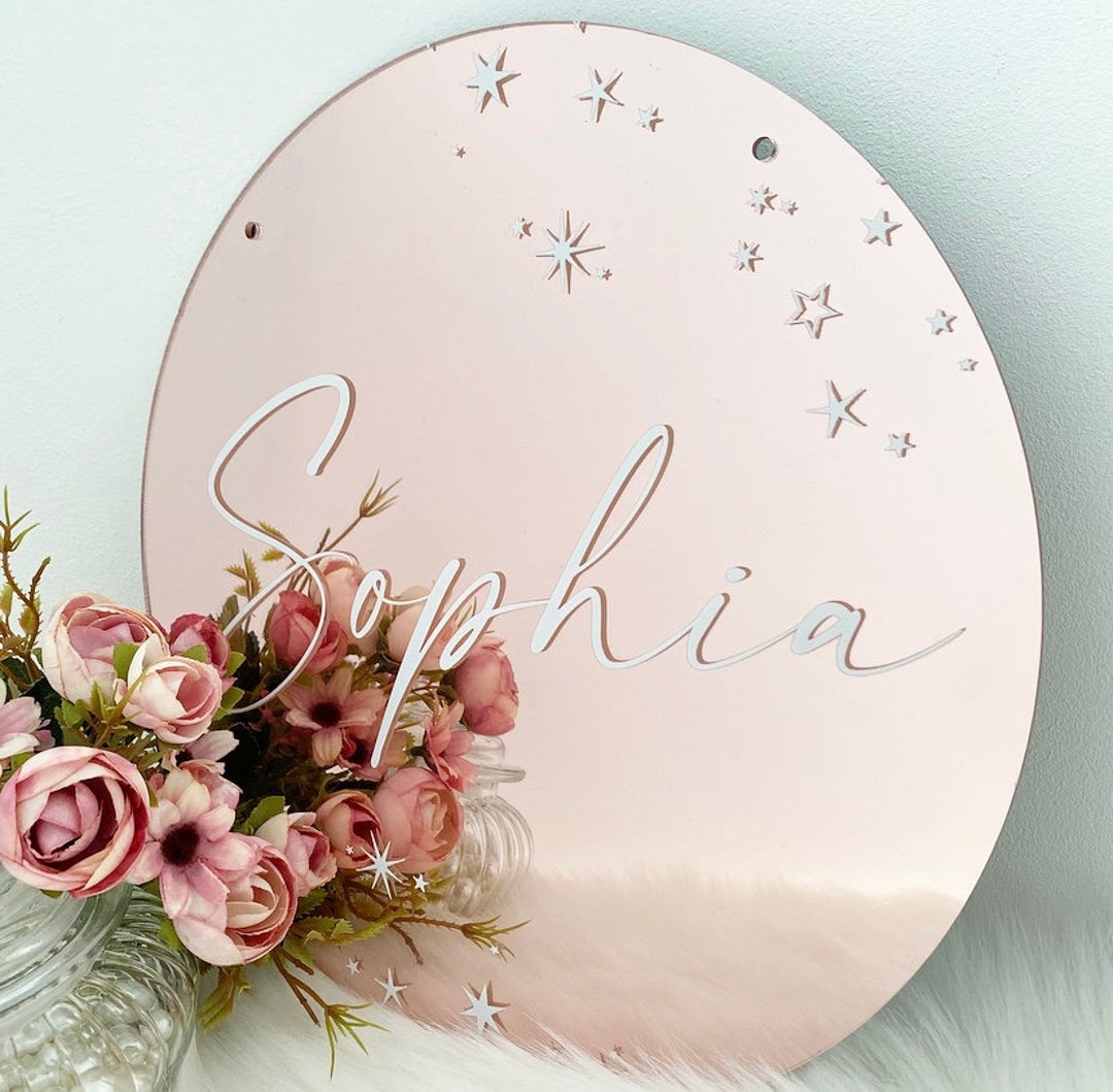 Personalised Baby Name Wall Sign Plaque Personalised Memory Wall ...