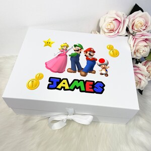 Super Mario Gift Box With Ribbon & Magnetic Lid Mario Brothers ...