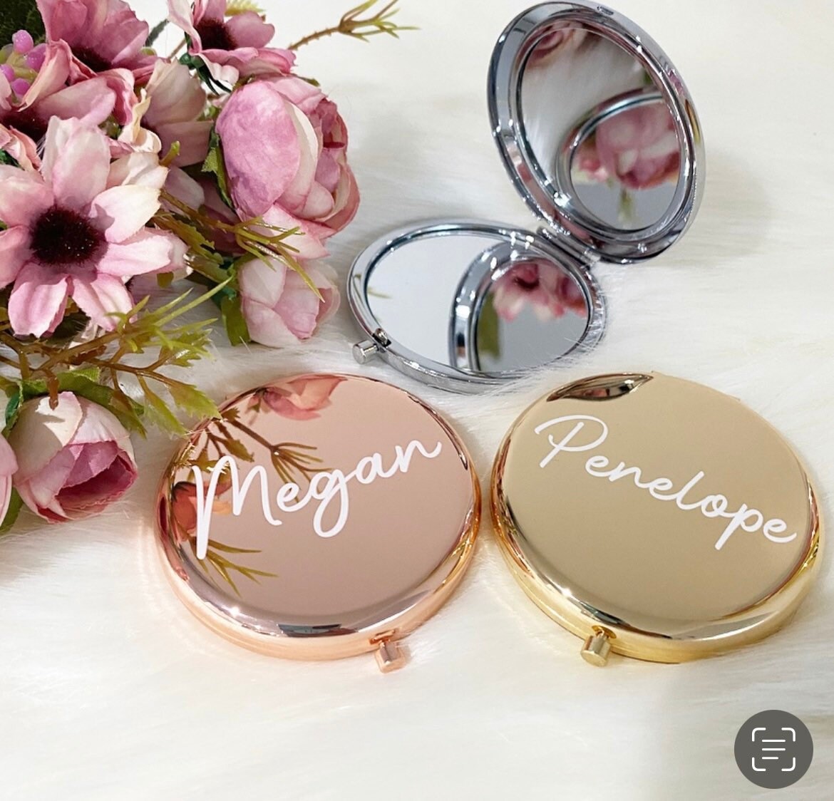 Travel Pocket Mirror Handheld Compact Mirror Rose Gold - Etsy