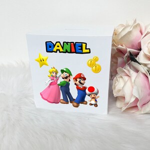 Super Mario Money Box Kids Personalised Money Box Piggy Bank Money ...