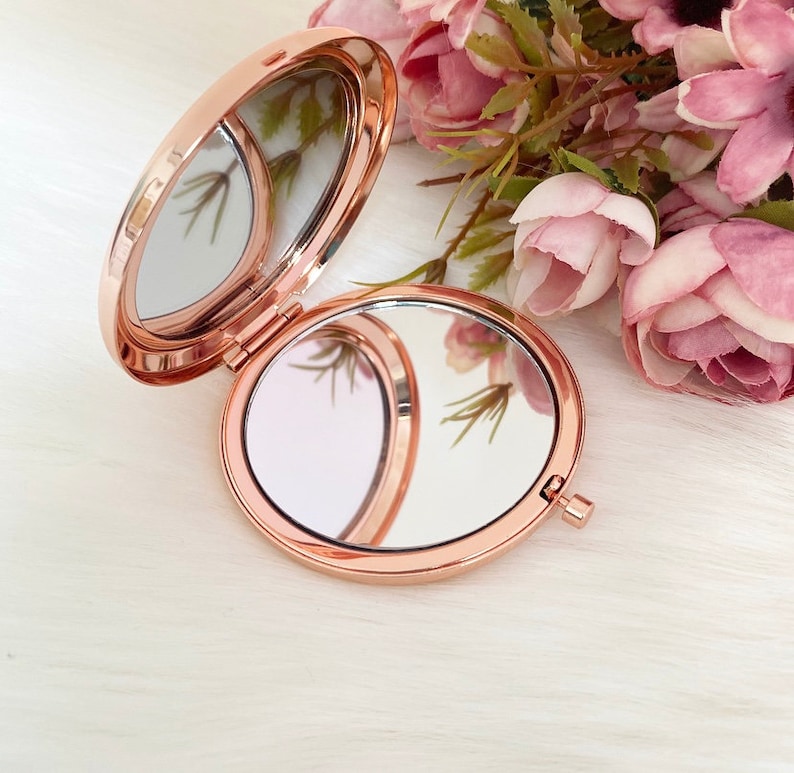 Travel Pocket Mirror Handheld Compact Mirror Rose Gold - Etsy