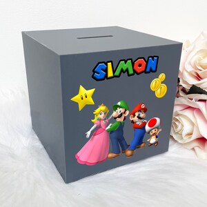 Super Mario Money Box Kids Personalised Money Box Piggy Bank Money ...