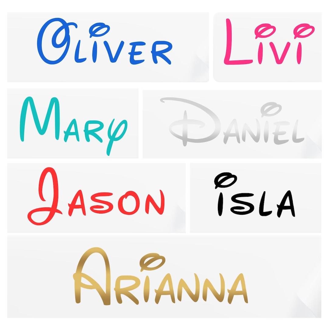 Disney Font Name Stickers | Perfect for Water Bottles Birthday Decor ...