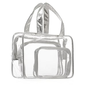 Transparent Waterproof Clear Cosmetic Bags | Black Hot Pink Gold Silver ...