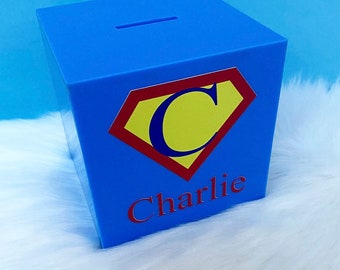 Superhero Piggy Bank | Etsy