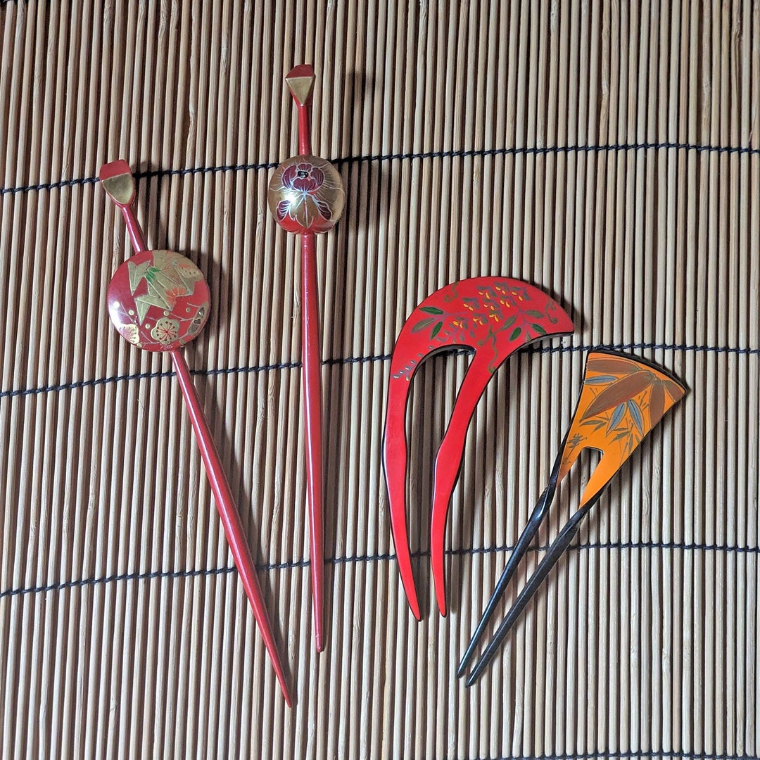 Antique Kanzashi Hairpin Set of 4 – Timeless Elegance in Japanese ...