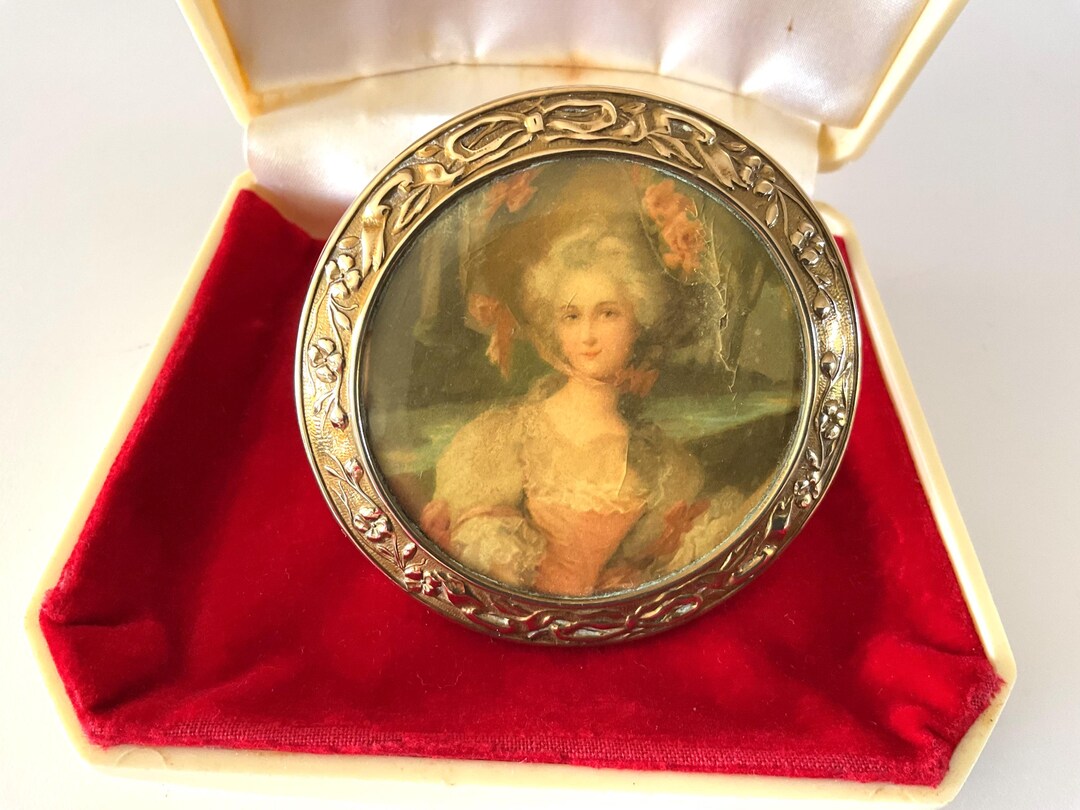 Antique Art Deco Brooch Pin/nostalgic Lady Portrait/collector ...
