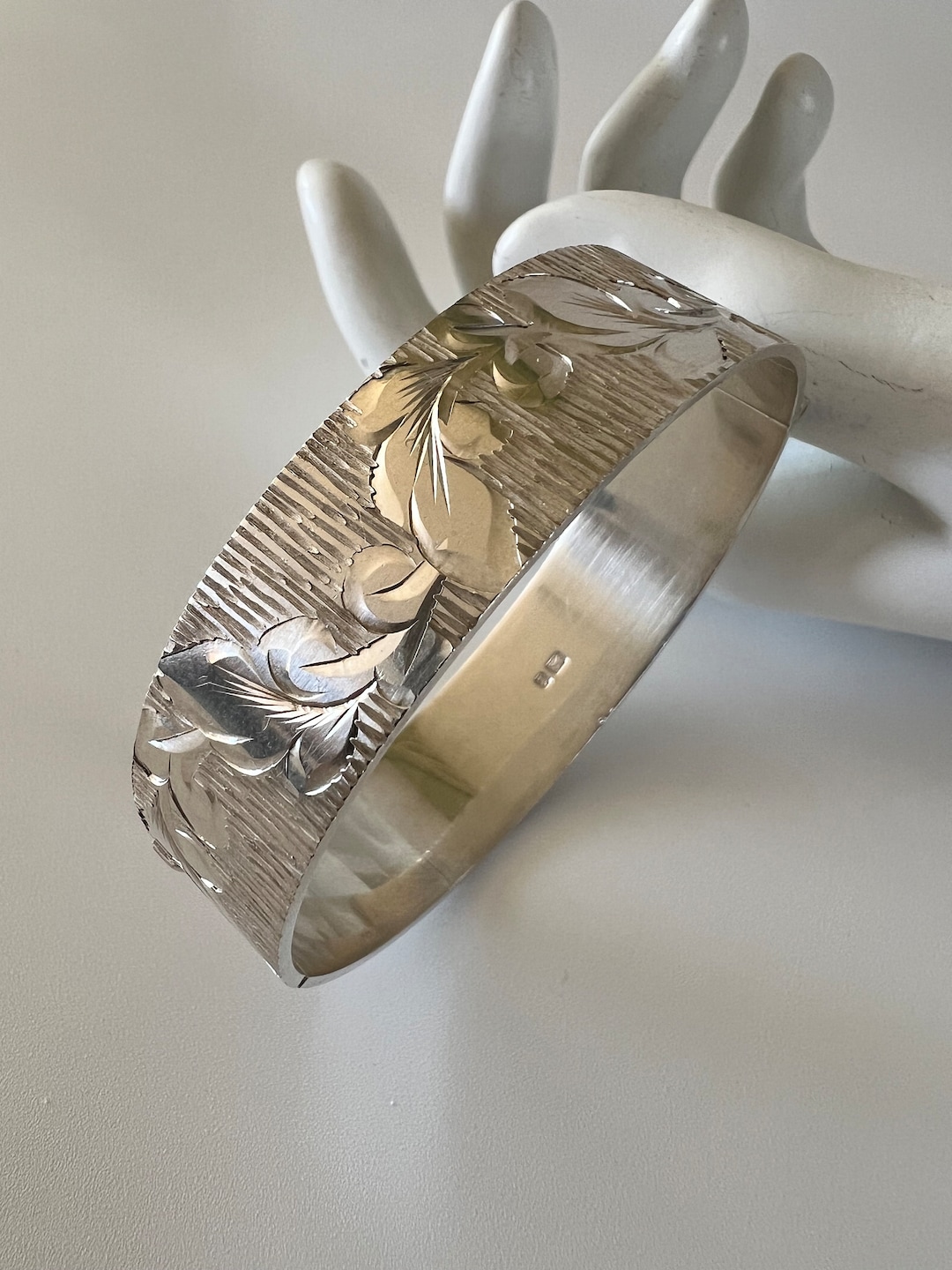 Vintage 70’s Hallmark BIRMINGHAM Silver Bangle/heavy Silver Jewel ...