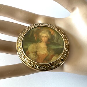 Antique Art Deco Brooch Pin/nostalgic Lady Portrait/collector ...
