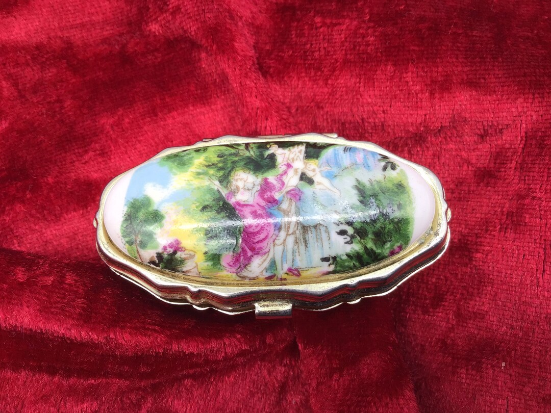 Vintage 1950’s Japan Pill Box/gold Tone Metal Pill Box/daily Pill Box ...