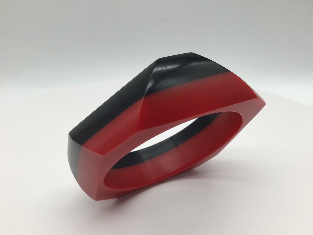 Vintage 65’s Bakelite Bangle/unusual Geometrical Shape Bangle/old Heavy ...