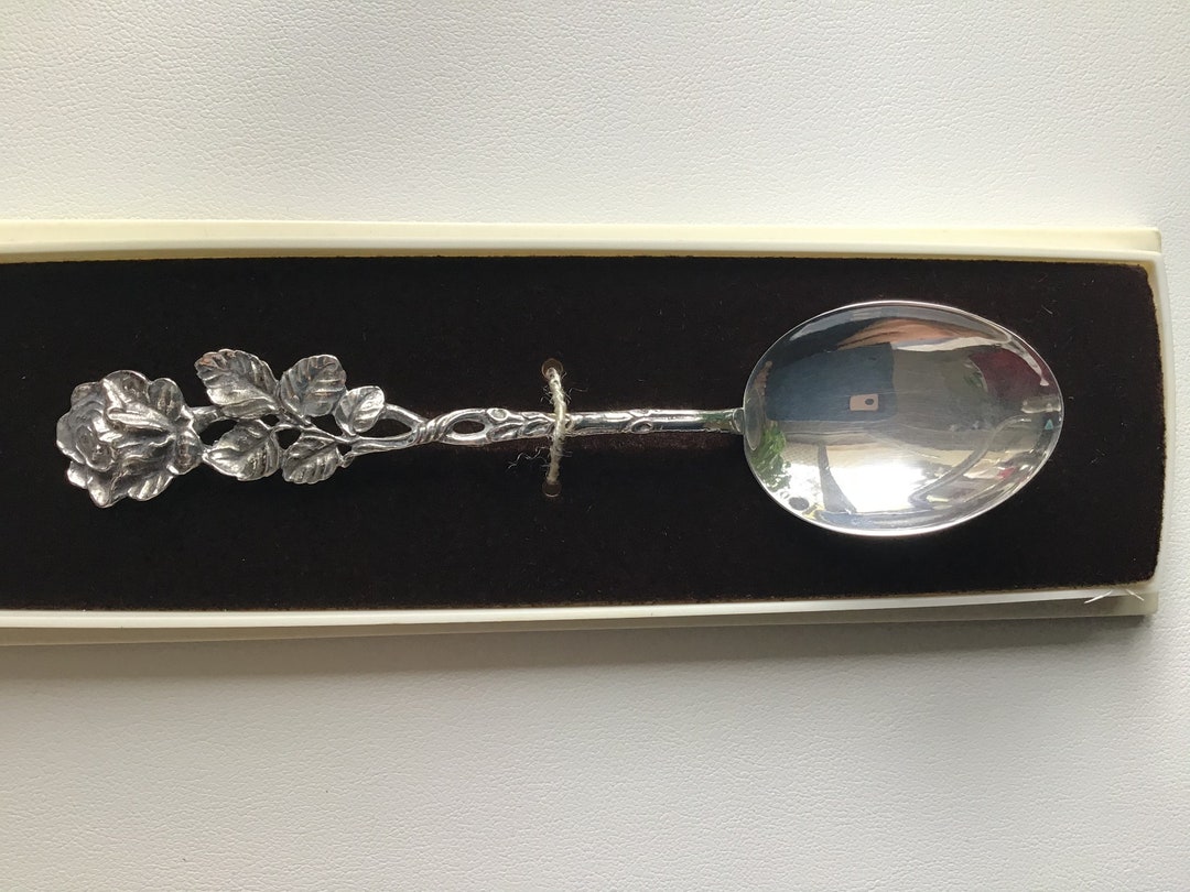 Vintage 1975's Rose Silver Teaspoon - Mark 835 - Made in Germany - Etsy