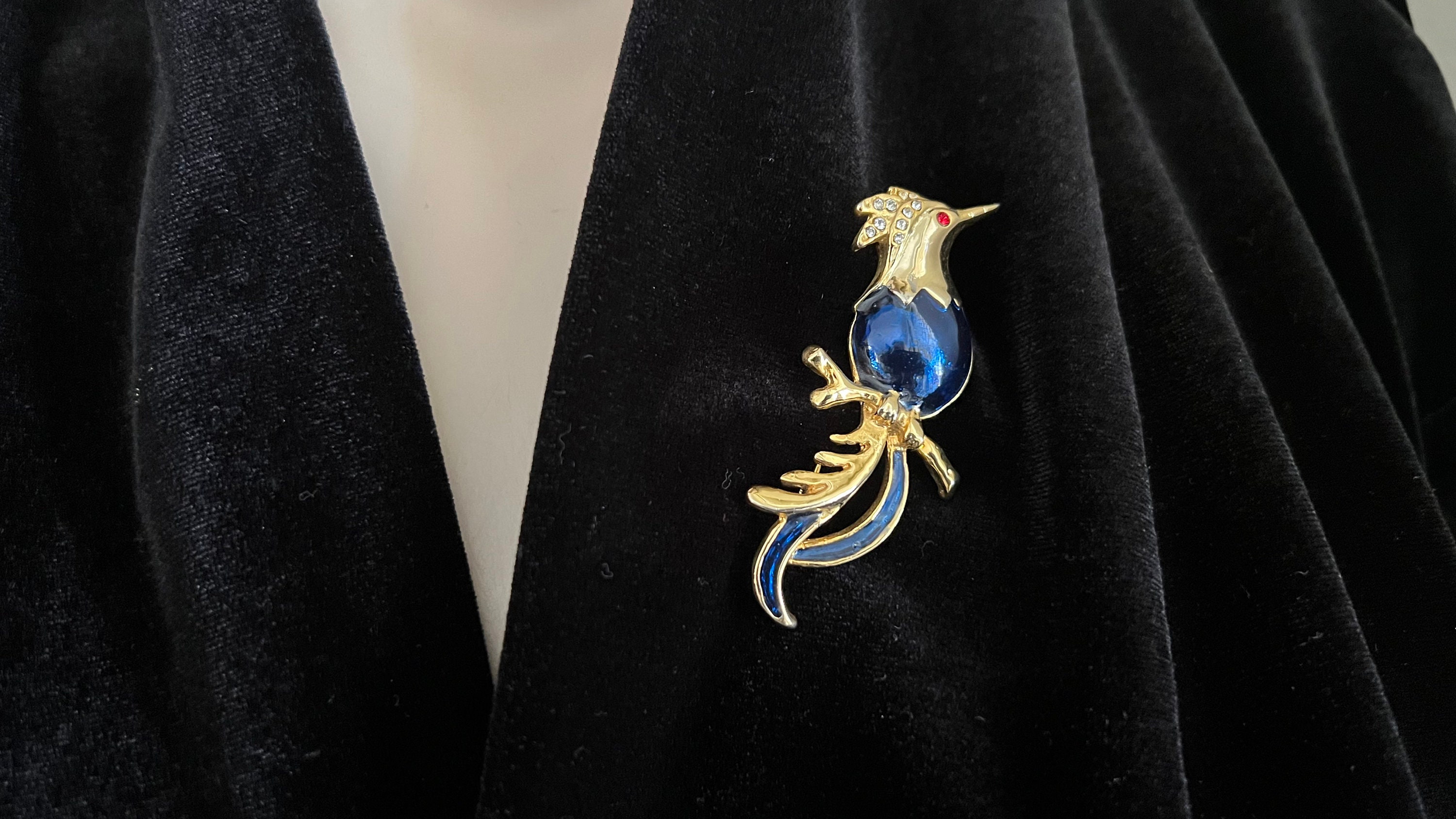 80s Bird Brooch Pin/large Bird of Paradise Brooch Pin/regal - Etsy