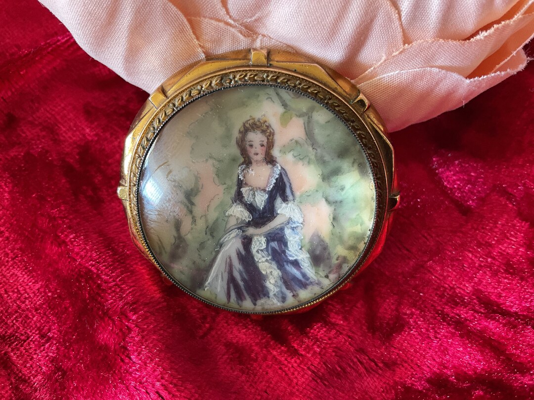 Art Deco TLM Round Hand Painted Brooch Pin/antique Brooches/georgian ...