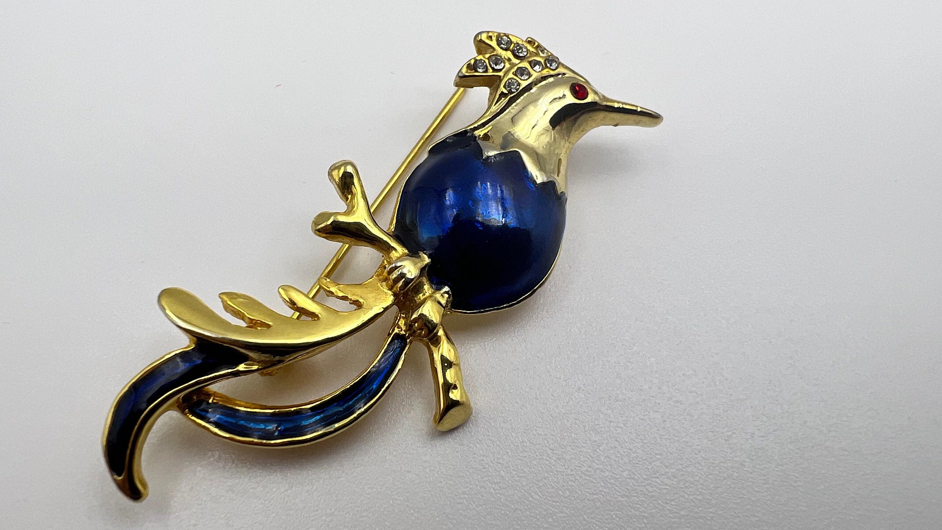 80s Bird Brooch Pin/large Bird of Paradise Brooch Pin/regal - Etsy
