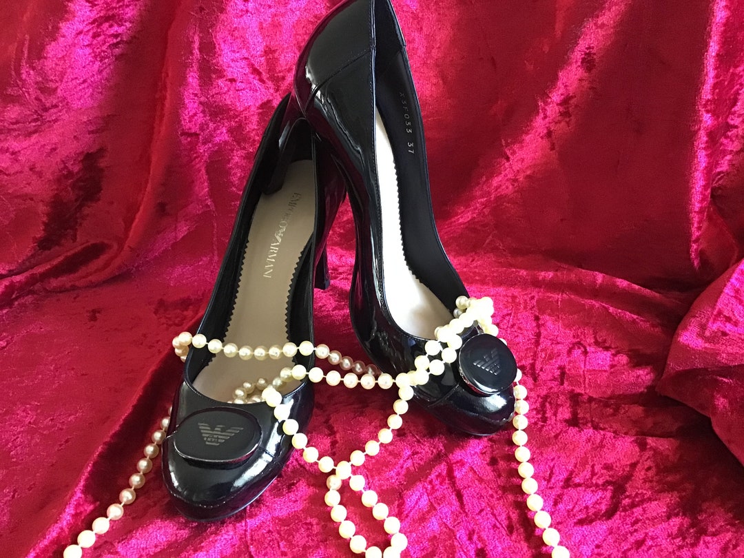 Vintage 90’s Heel Black Leather Shoes. Woman’s 37 EU Shoes. Italy ...