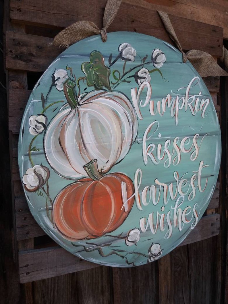 Cotton and Pumpkins Fall Harvest Sign. Painted Like Weathered - Etsy