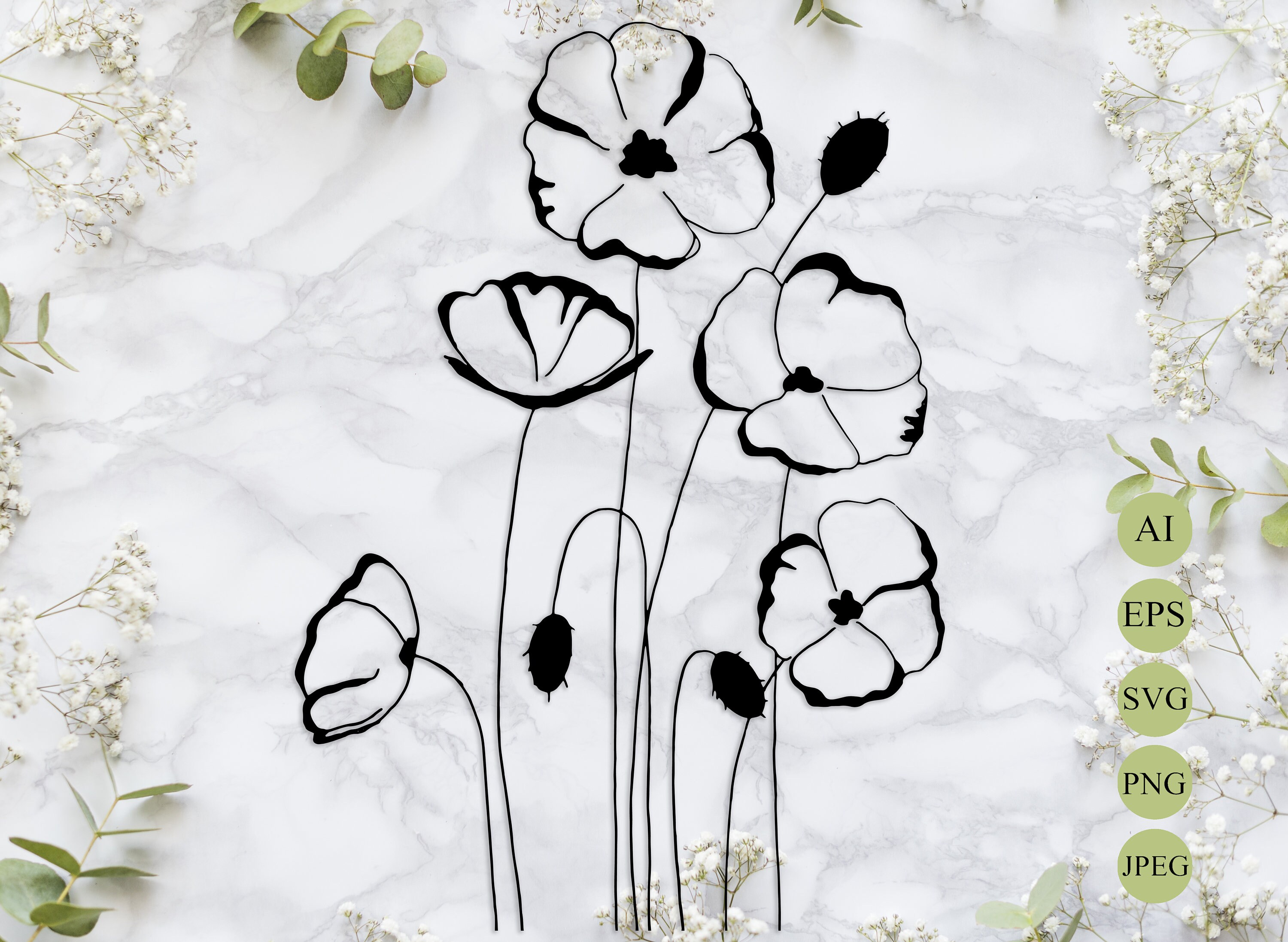 Poppy Svg Poppies Cut File Spring Flowers Svg For Cri - vrogue.co