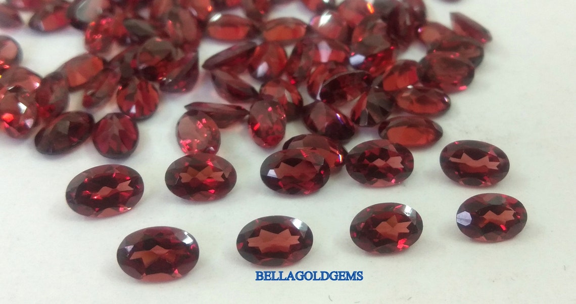 6x8mm Garnet Oval Faceted Gemstone Oval Garnet Gemstone - Etsy