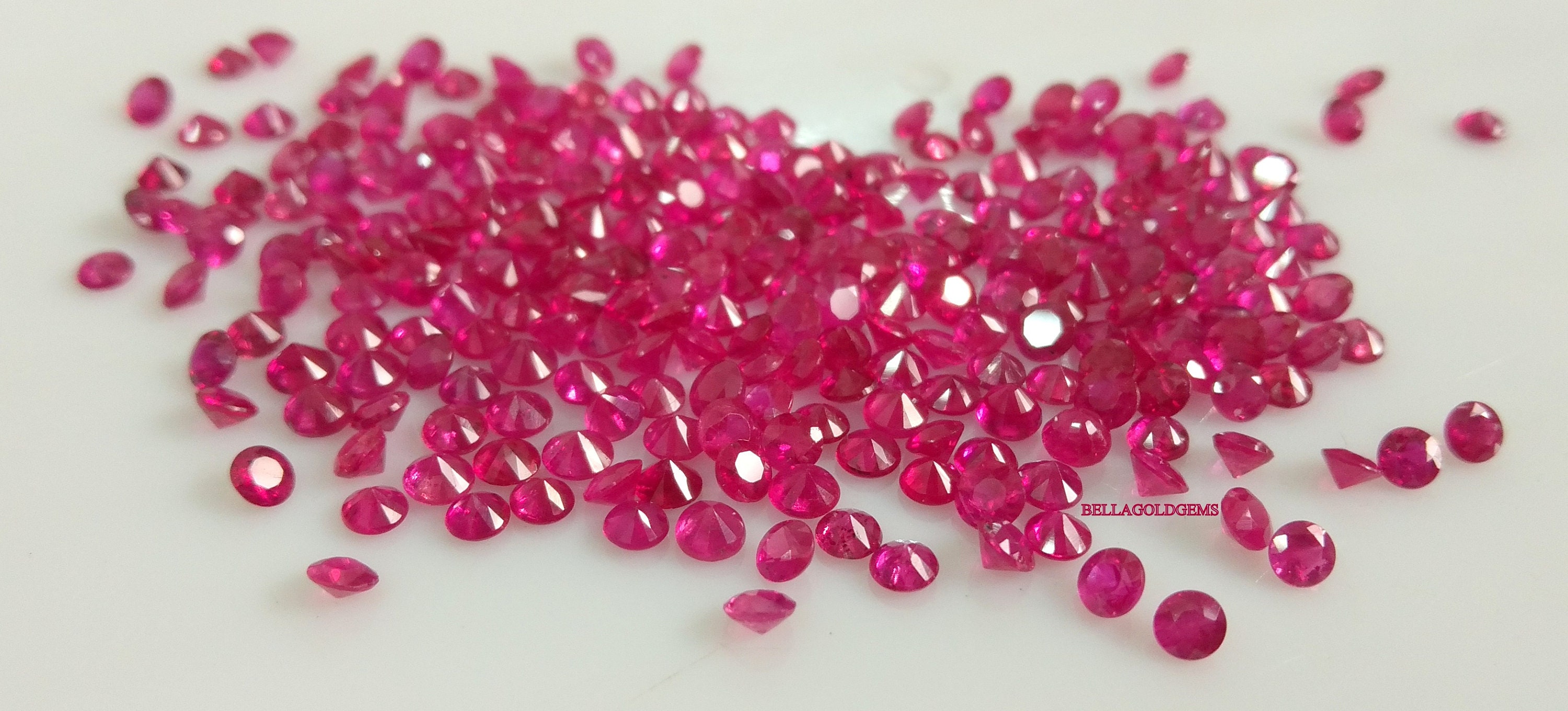 2.5 MM Natural Ruby Round Diamond Cut Loose Gemstone Natural - Etsy UK