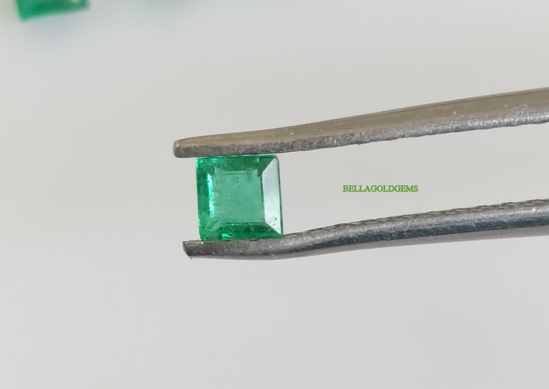 3 MM Natural Emerald Square Cut, Calibrated Emerald Faceted Gemstone ...