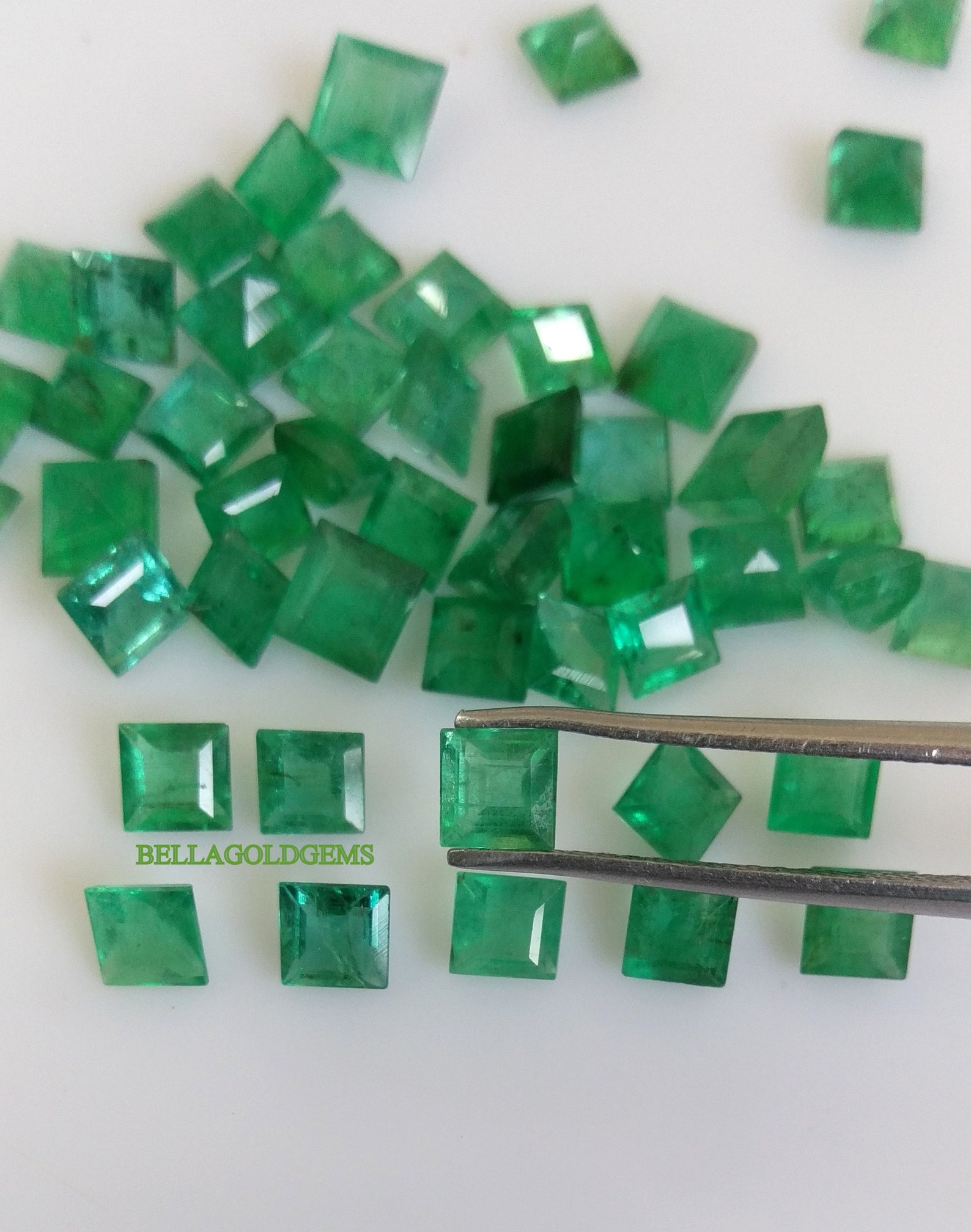 4 MM Natural Emerald Square Cut Calibrated Emerald Faceted | Etsy