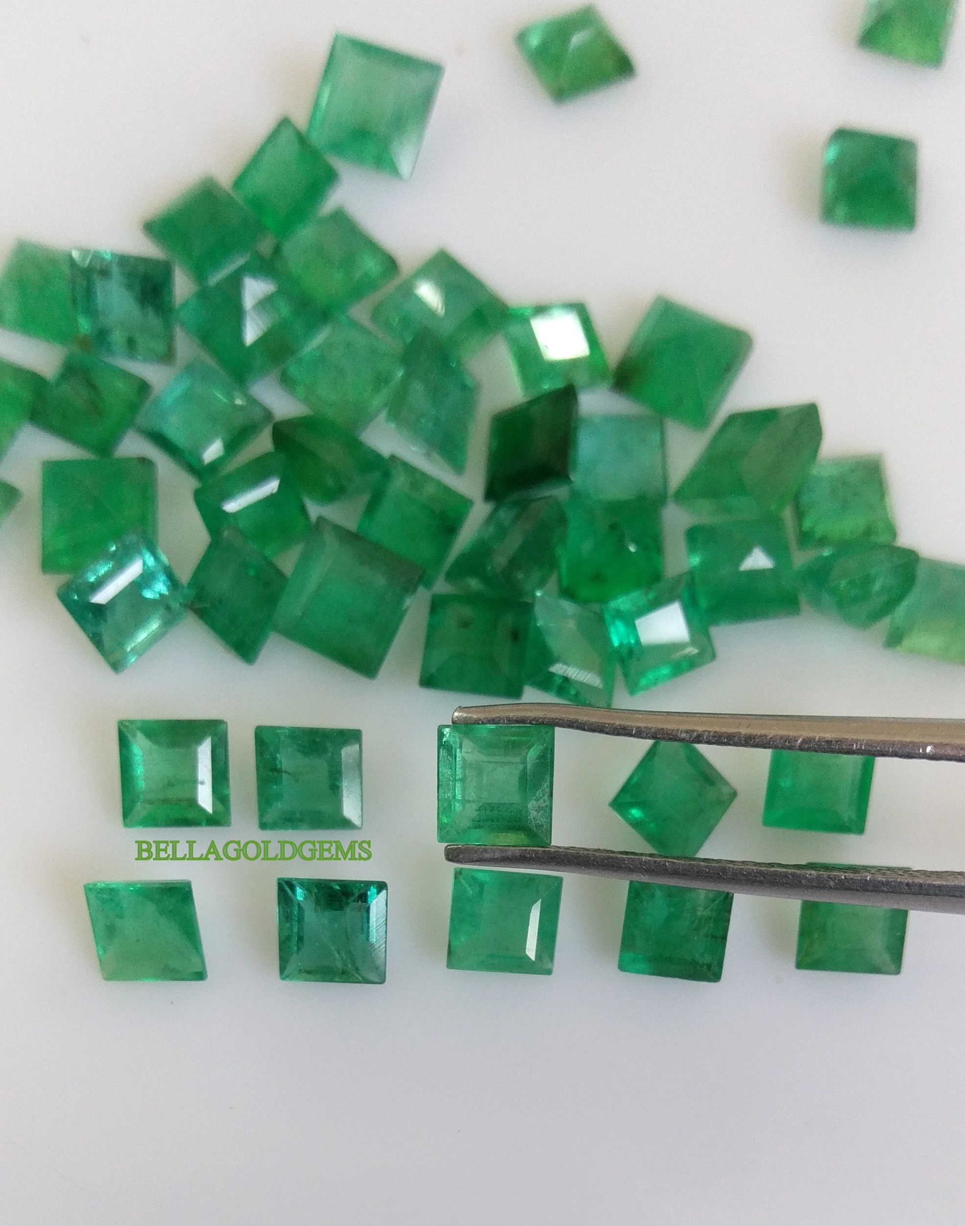 4 MM Natural Emerald Square Cut Calibrated Emerald Faceted | Etsy