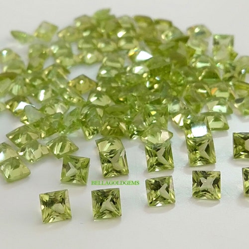 5 Mm AAA Quality Natural Peridot Square Princess Cut Faceted - Etsy