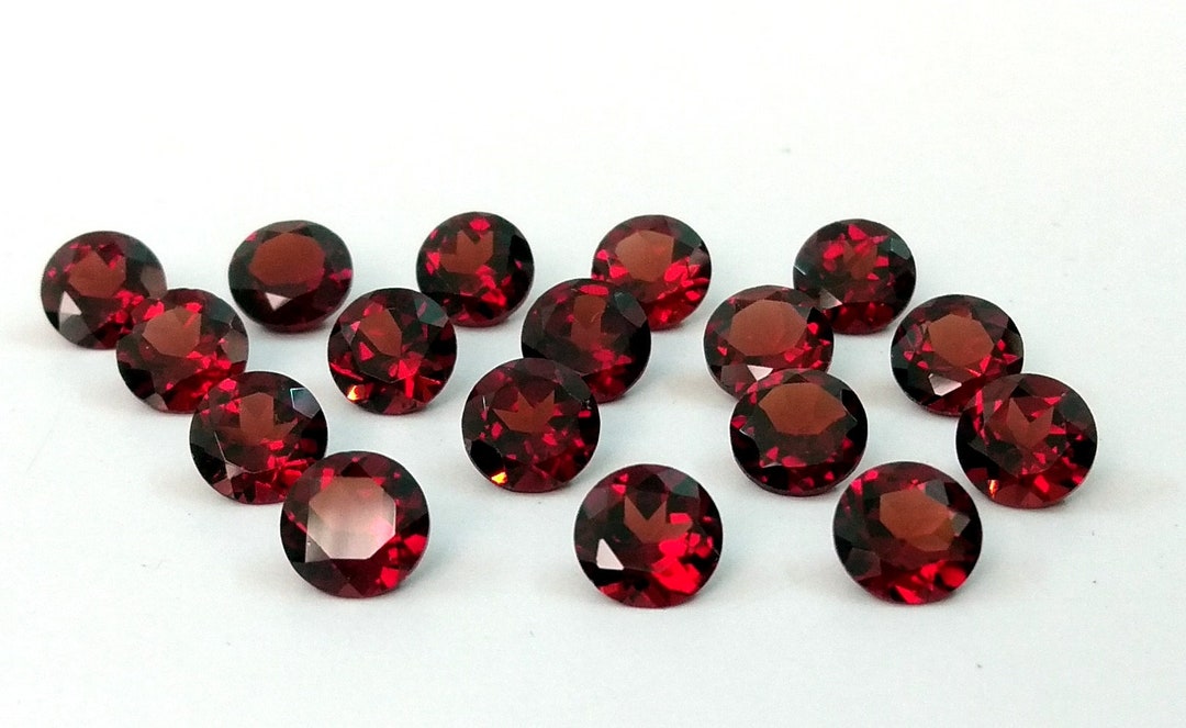 10 Piece AAA Red Garnet Gemstone Lot: Round Faceted Cut (1-10mm) - Etsy