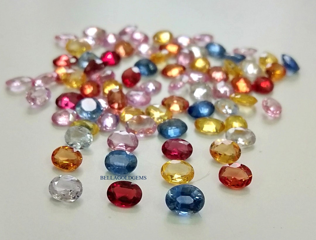 Multi Color Sapphire Gemstones: 3x4 MM Loose Oval Cut Sapphires - Etsy