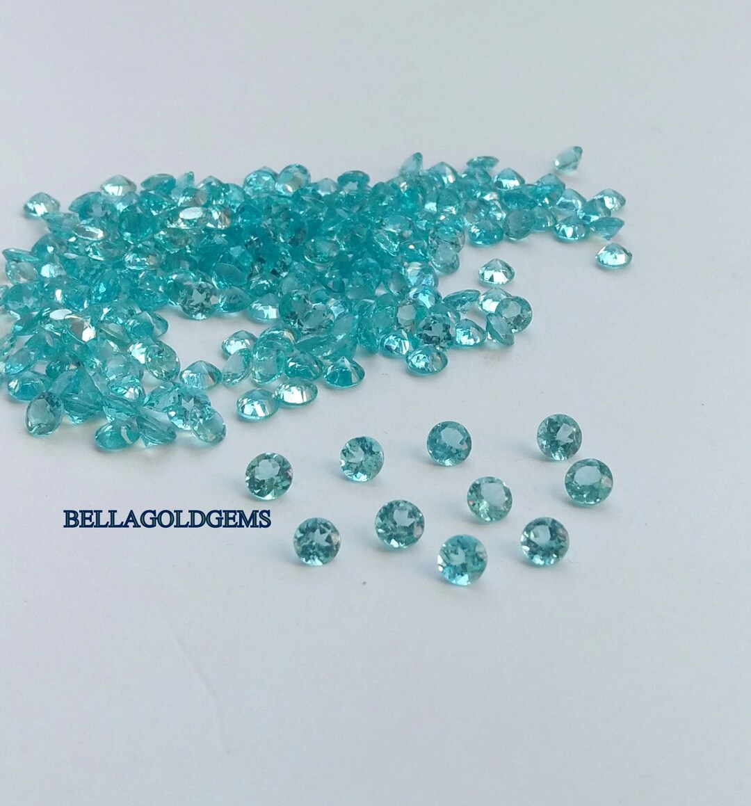 3.5mm AAA Paraiba Apatite Gemstone: Round Faceted Loose Stone - Etsy