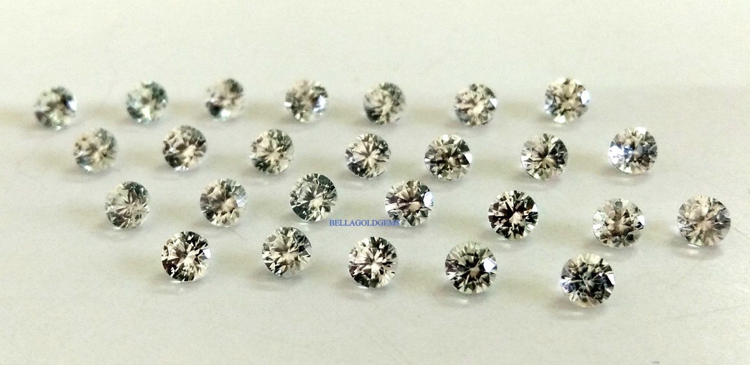 1.5 MM AAA Normal White Zircon Round Faceted Wholesale Loose Gemstones ...