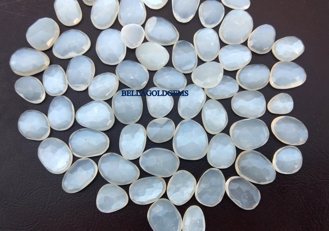 AAA White Moonstone Rose Cut Slice: 5MM-10MM (10cts to 500cts) - Etsy