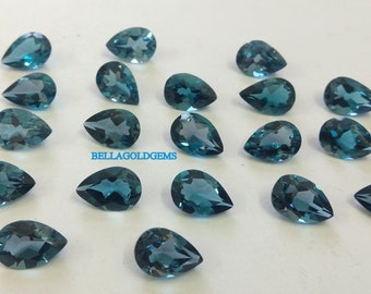 5x3 MM Natural London Blue Topaz Pear Cut Loose Gemstone Lot - Etsy