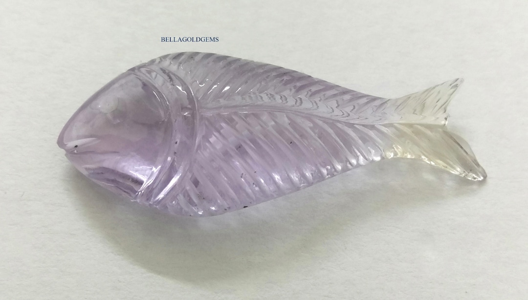 Natural Amethyst Fish Carved Stone, Fancy Fish Shape Gemstone for ...