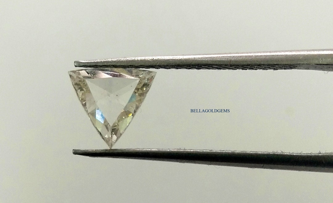VSI White Diamond: Natural Triangle Rose Cut Loose Gemstone (6.20x2.30 ...