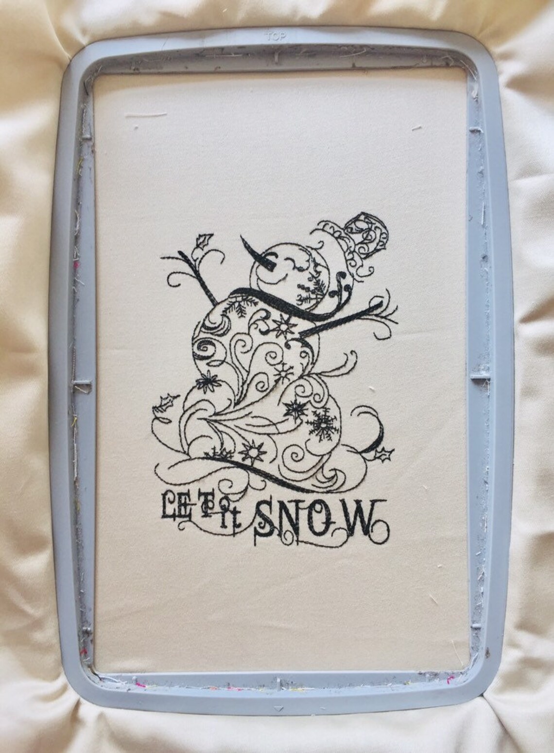 Vintage Christmas Snowman Redwork Embroidery Design 2 Sizes | Etsy