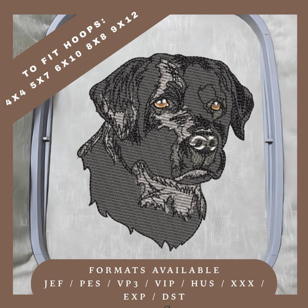 LABRADOR RETRIEVER DOG Embroidery Design – Light Fill Sketch Pattern ...