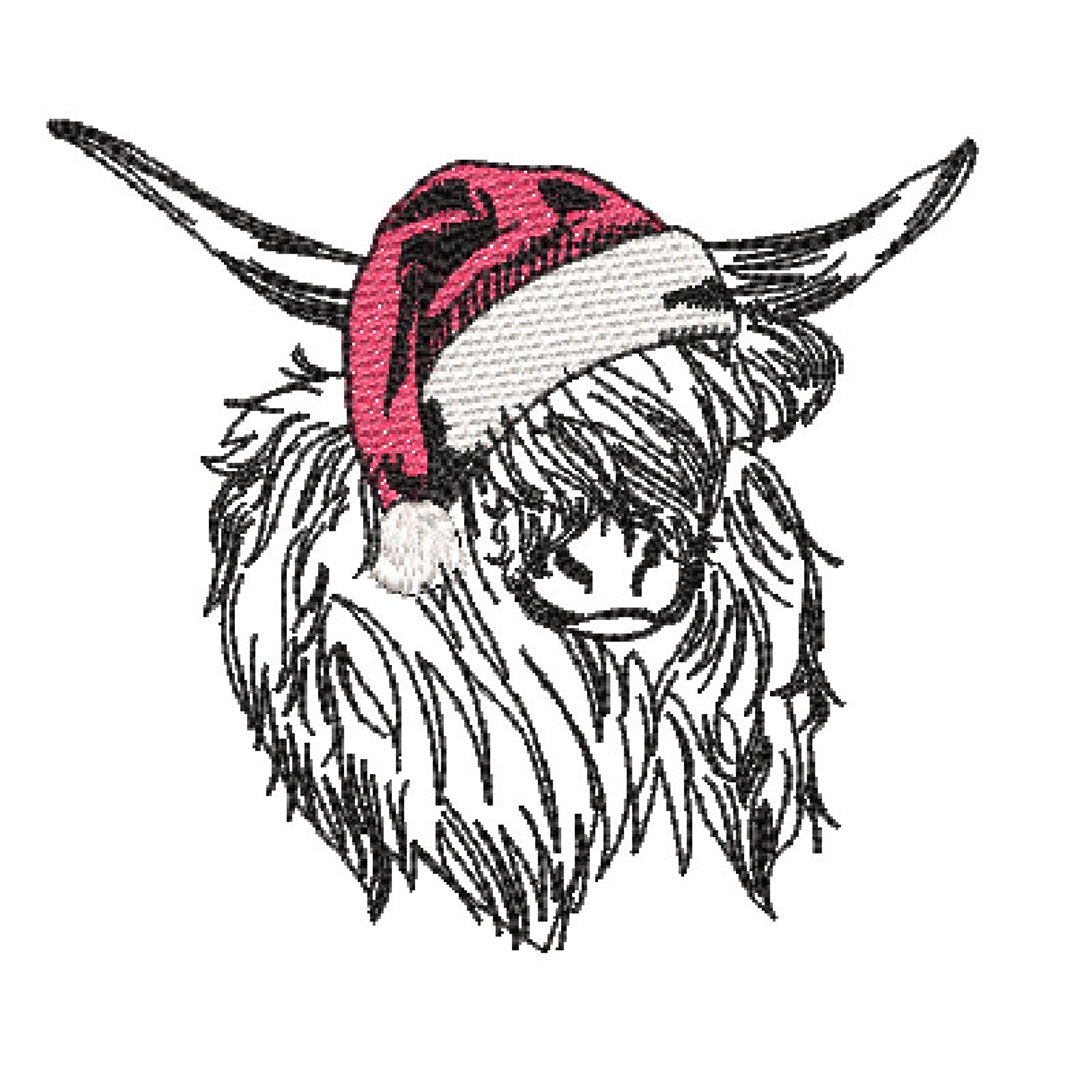 Redwork Sketch Machine Embroidery Design Christmas Scottish Highland ...