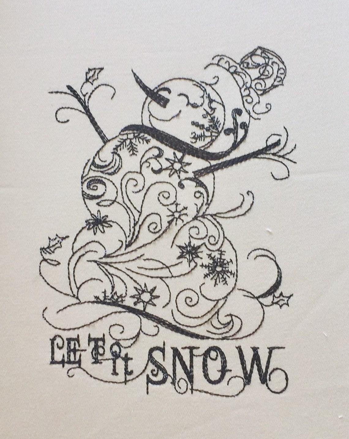 Vintage Christmas Snowman Redwork Embroidery Design 2 Sizes | Etsy