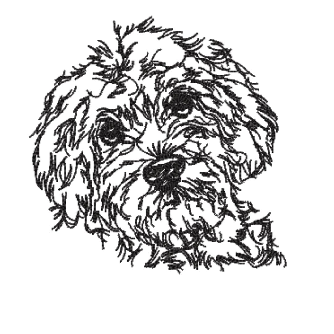 CAVAPOO Dog - Redwork Sketch Machine Embroidery Design Pattern – 5 ...